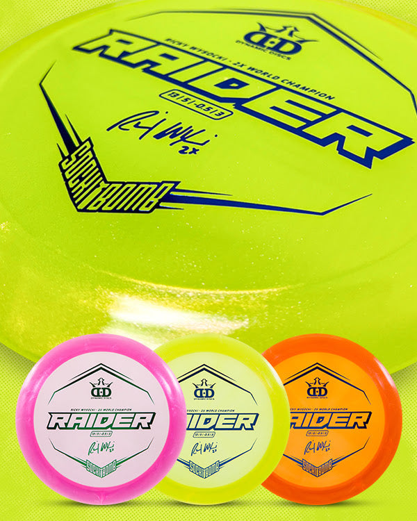 Dynamic Discs Lucid Ice Glimmer Raider Distance Driver with Ricky Wyso ...