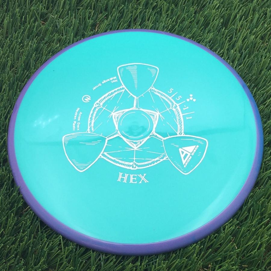 Axiom Neutron Hex - 176.4g - Blue and Purple rim / Turquoise Green ...