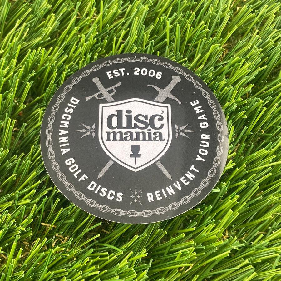 Discmania Circle Sticker with Shield and Crossed Swords - Black and ...